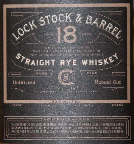 Lock Stock & Barrel Whiskey - Aged Rye with Bold Character